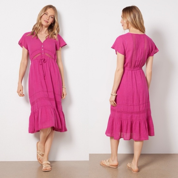 Rails | Dresses | Nwt Rails Kiki Linen Blend Midi Dress In Radiance ...